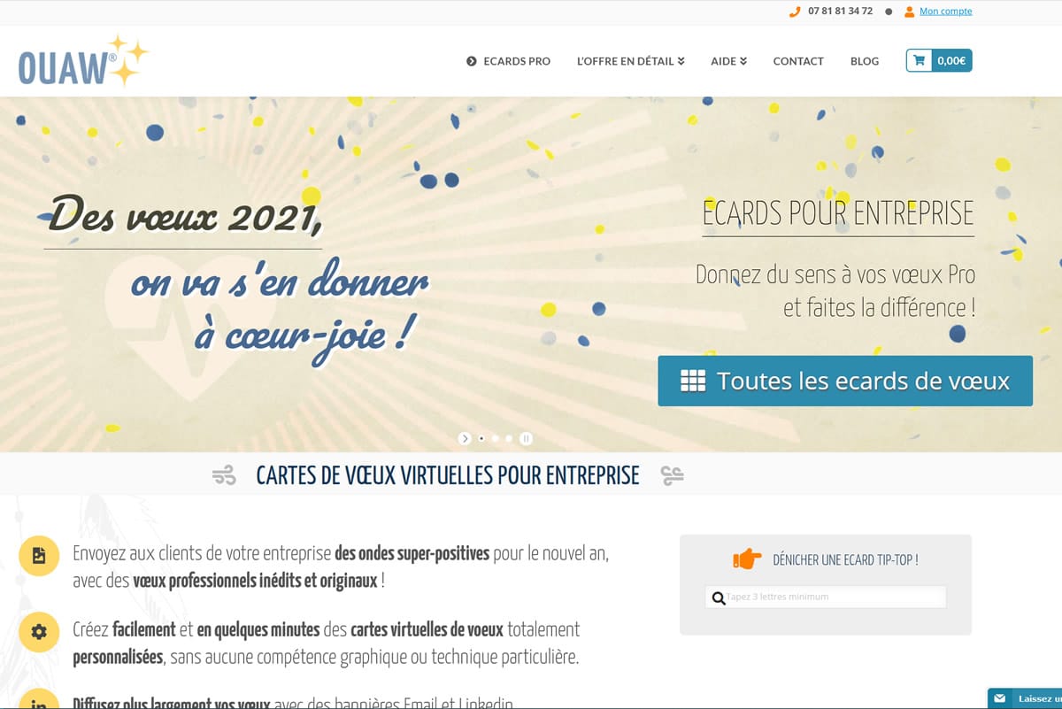 Cartes de voeux virtuelles Entreprise, Ecards Pro 2023 | OUAW