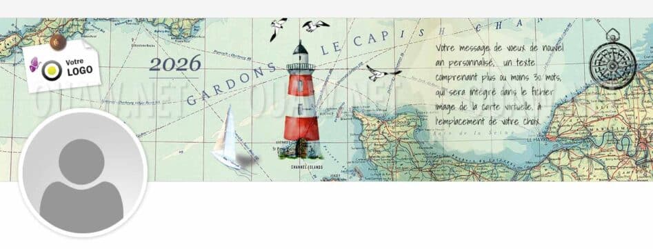 2026, Garder le cap, Carte virtuelle Vœux Entreprise - Phare